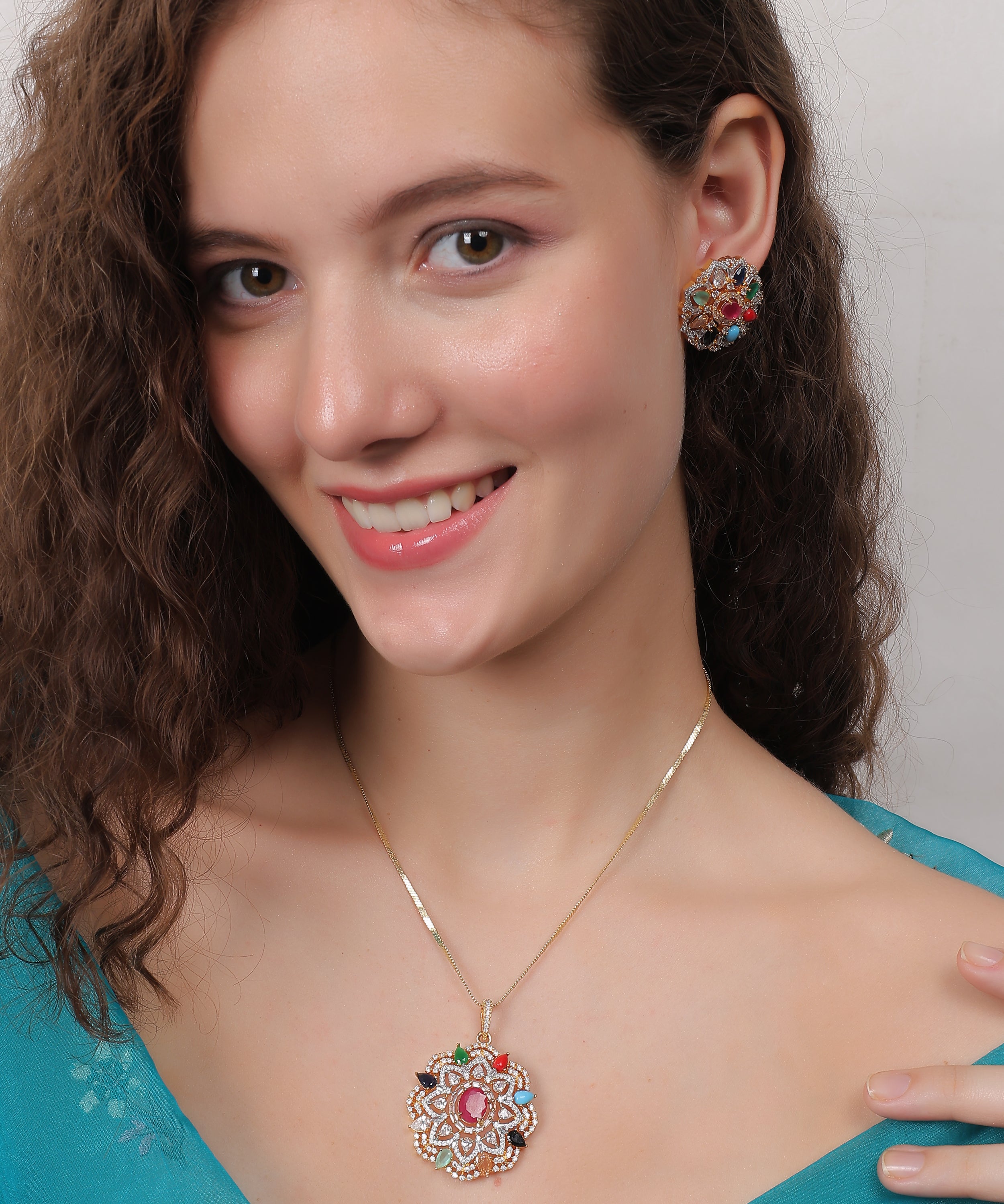 Navratna Pendant Set – The Kalliski Store